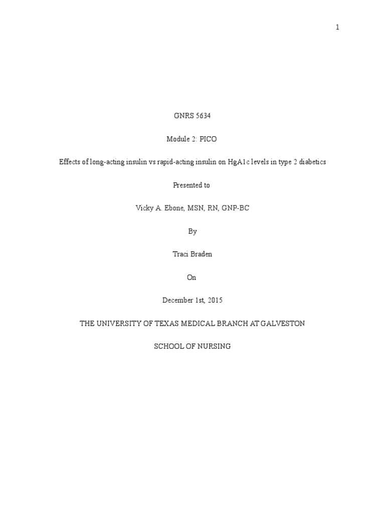 Pico Paper | Glycated Hemoglobin | Randomized Controlled Trial