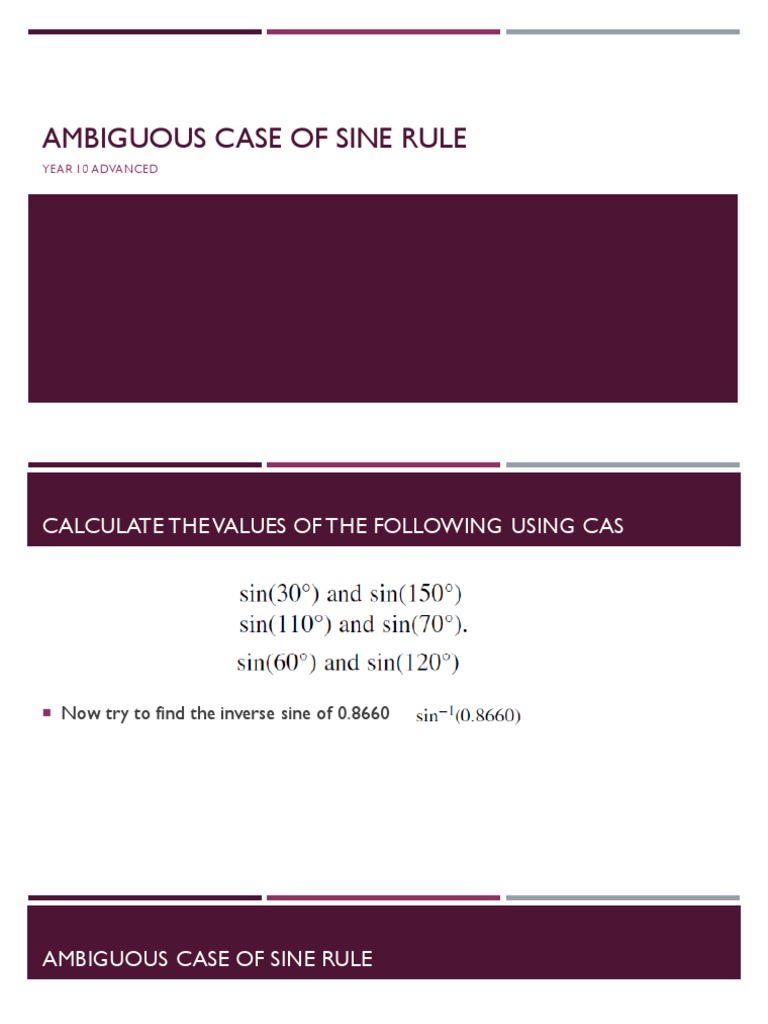 Ambiguous Case of Sine Rule Guide | PDF