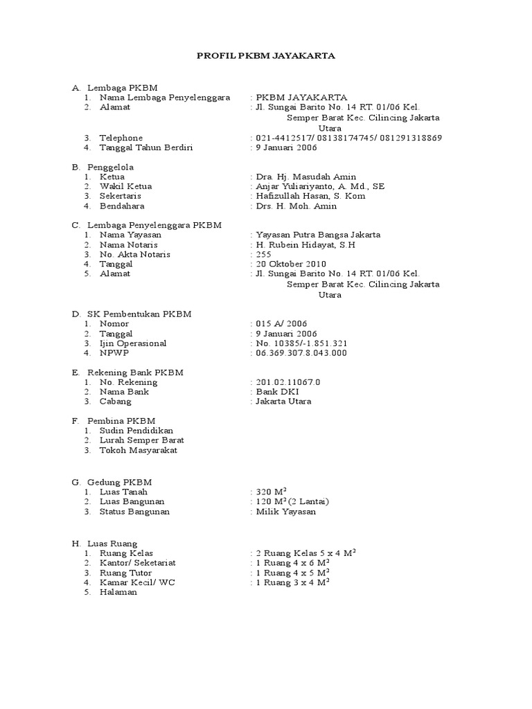 Profil PKBM | PDF