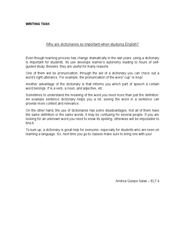 Importance of Dictionaries in English Learning | PDF
