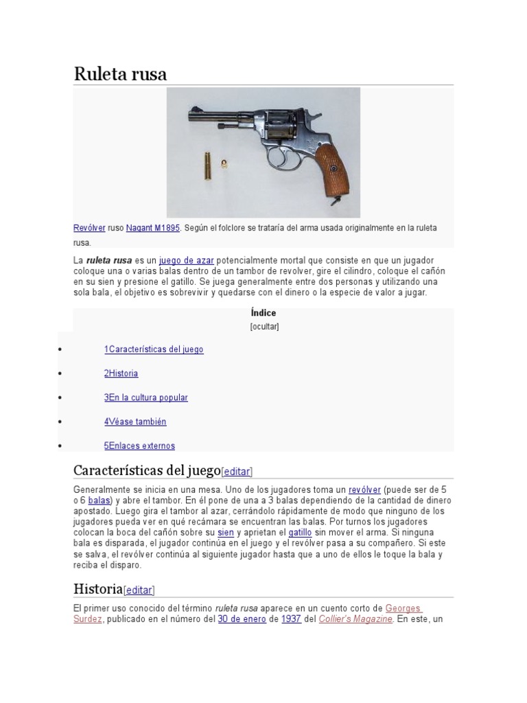Ruleta Rusa | PDF | Juego de azar | Ocio