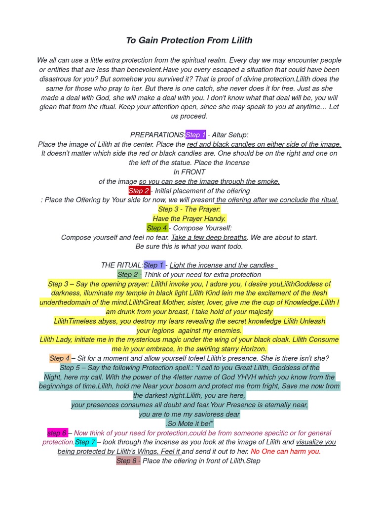 Lilith Protection | Lilith | Prayer