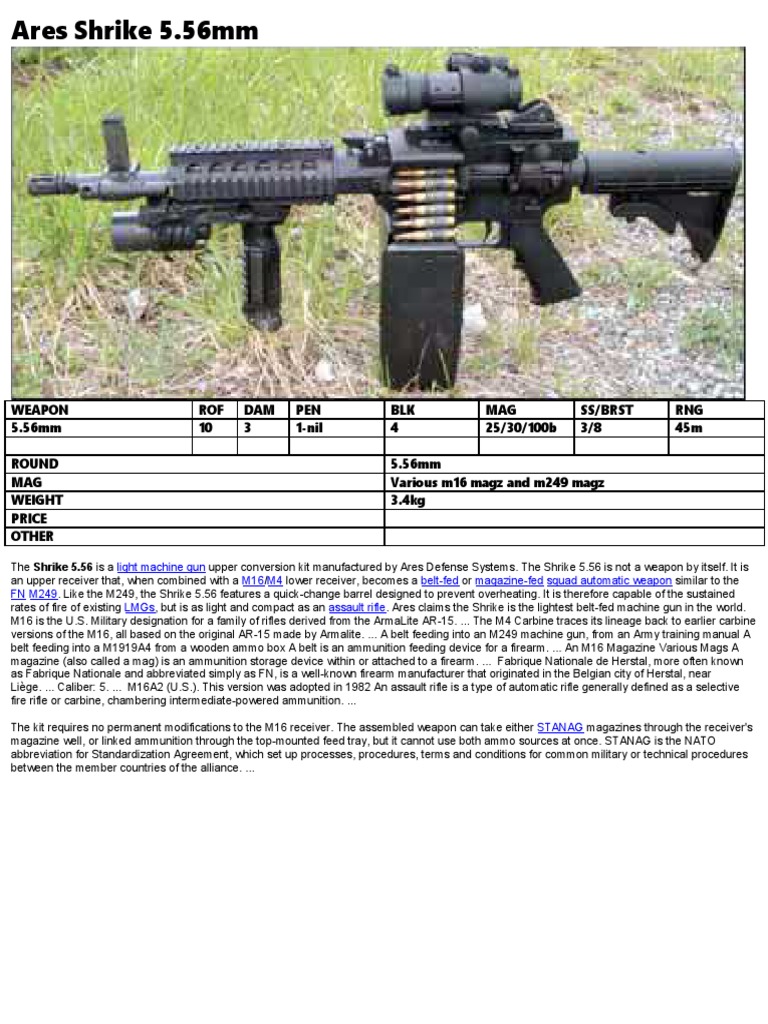Ares Shrike 5.56mm LMG | PDF