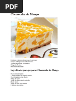 Receta de Chiskey | PDF | Tarta de queso | Crema