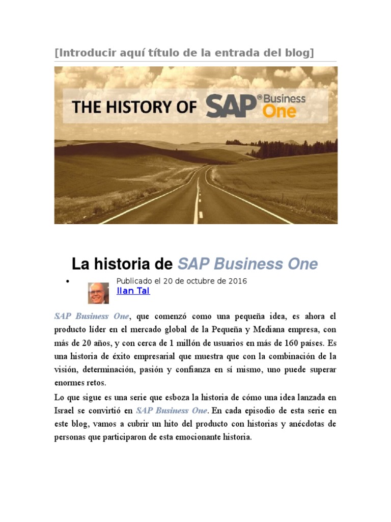 La Historia de SAP Business One | PDF | Microsoft Windows | Sap Se