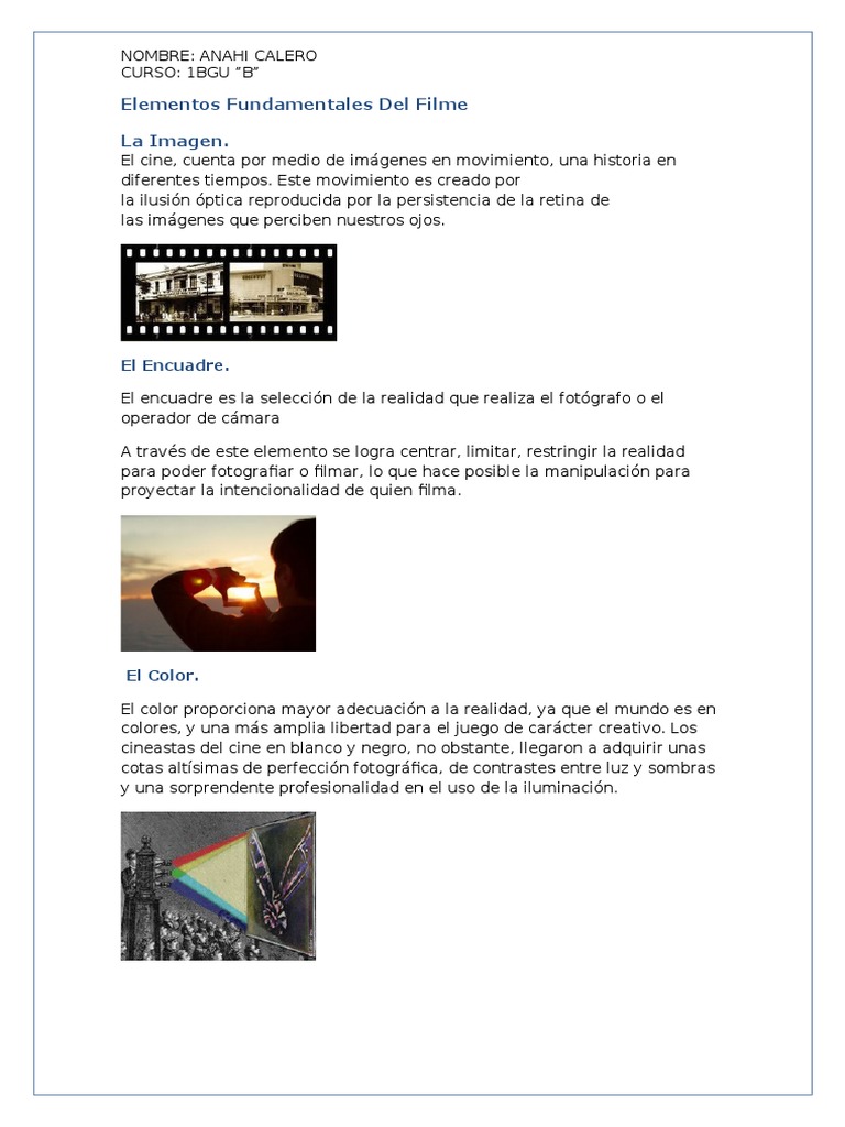 Elementos Clave del Cine y el Filme | PDF