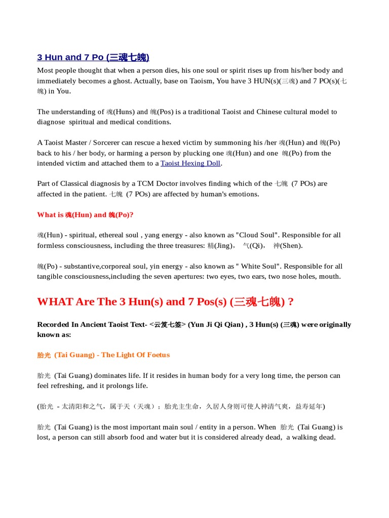 Hun and Po Spirits | PDF | Chinese Philosophy | China