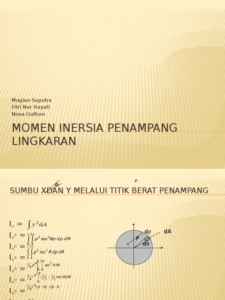 Momen Inersia Penampang Lingkaran | PDF