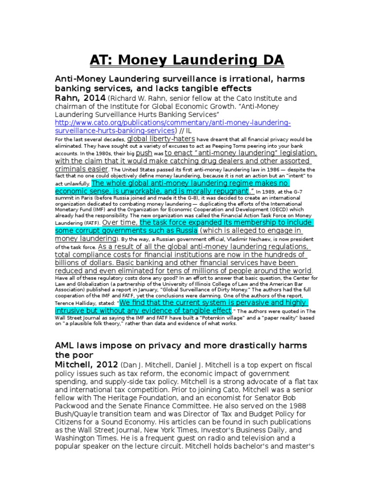 Money Laundering DA | PDF | Money Laundering | Banks