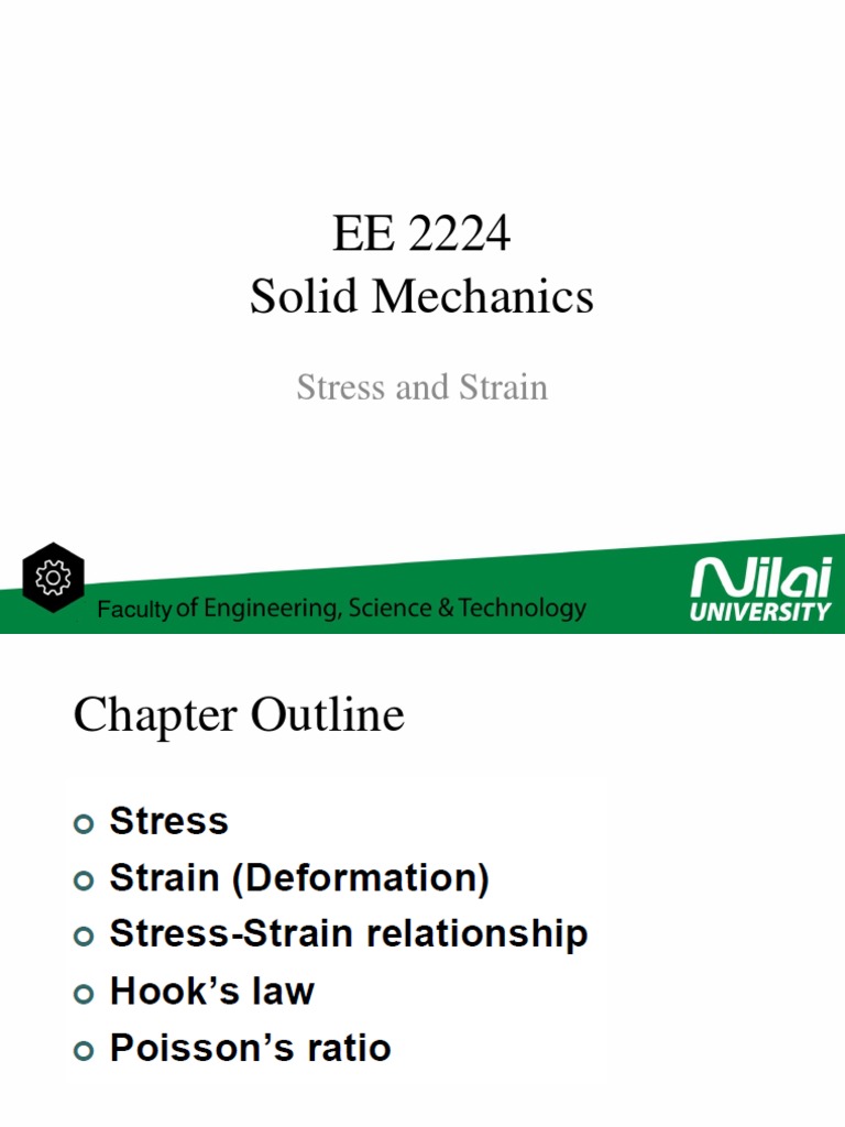 EE2224 - Solid Mechanics - Stress Strain | PDF | Deformation (Mechanics ...