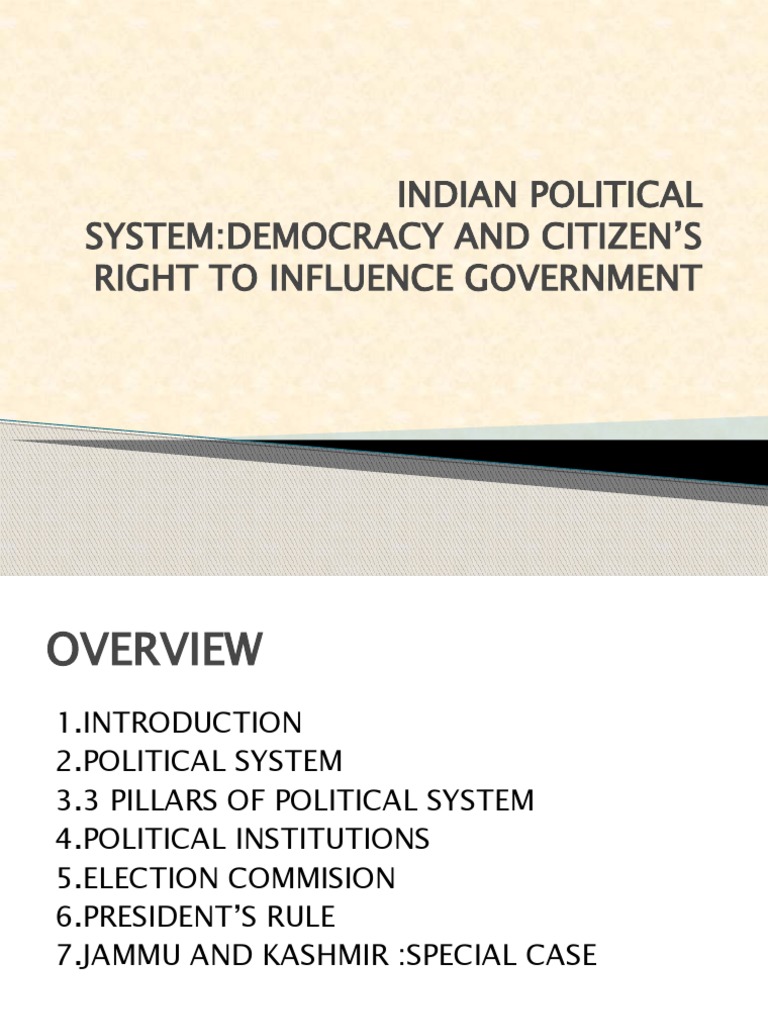 Indian Political System | PDF | Public Law | Government Related ...