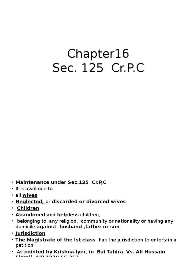 Maintenance 125 CRPC | PDF | Wife | Husband