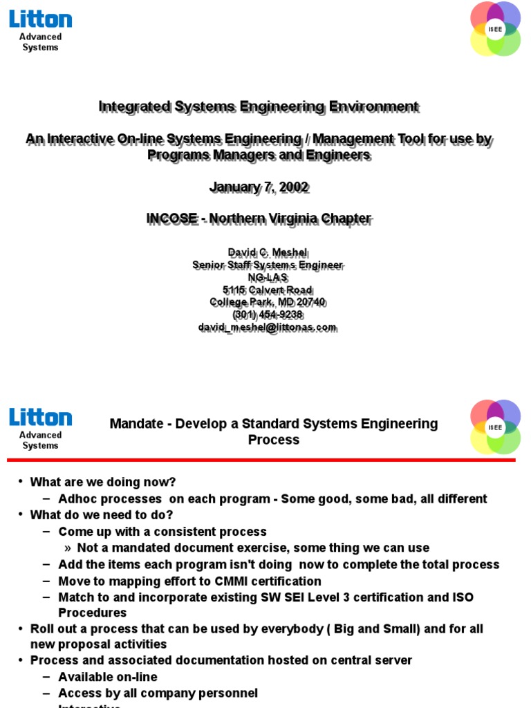 ISEE Systems Engineering Overview | PDF | System | Systems Engineering