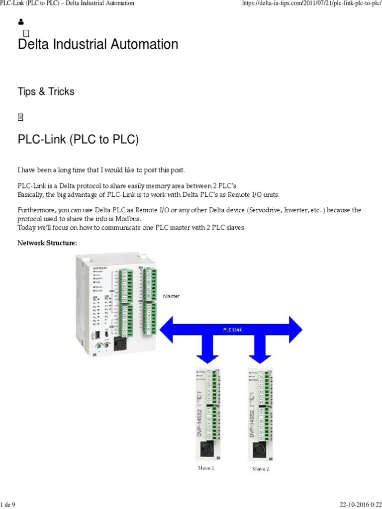PLC-Link (PLC To PLC) - Delta Industrial Automation | PDF ...