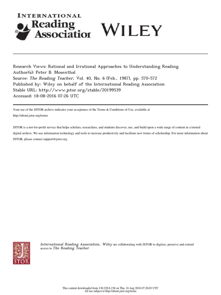 International Reading Association, Wiley The Reading Teacher | Download ...