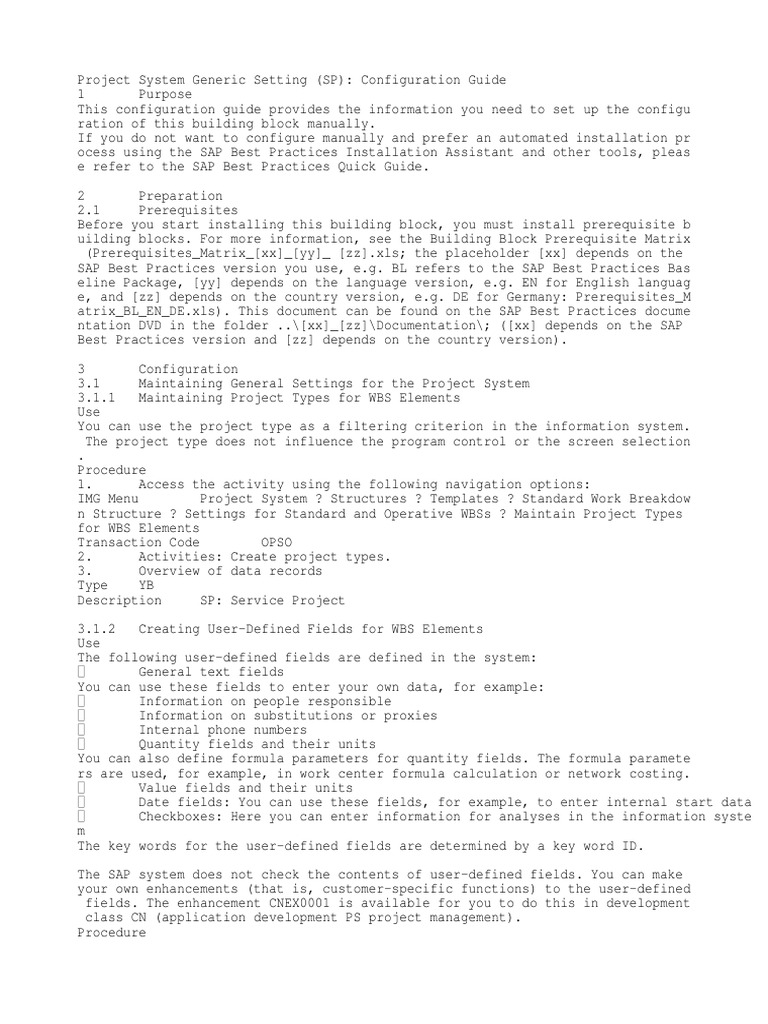 PS With Defined Fields For WBS Elements | PDF | Subroutine | Databases