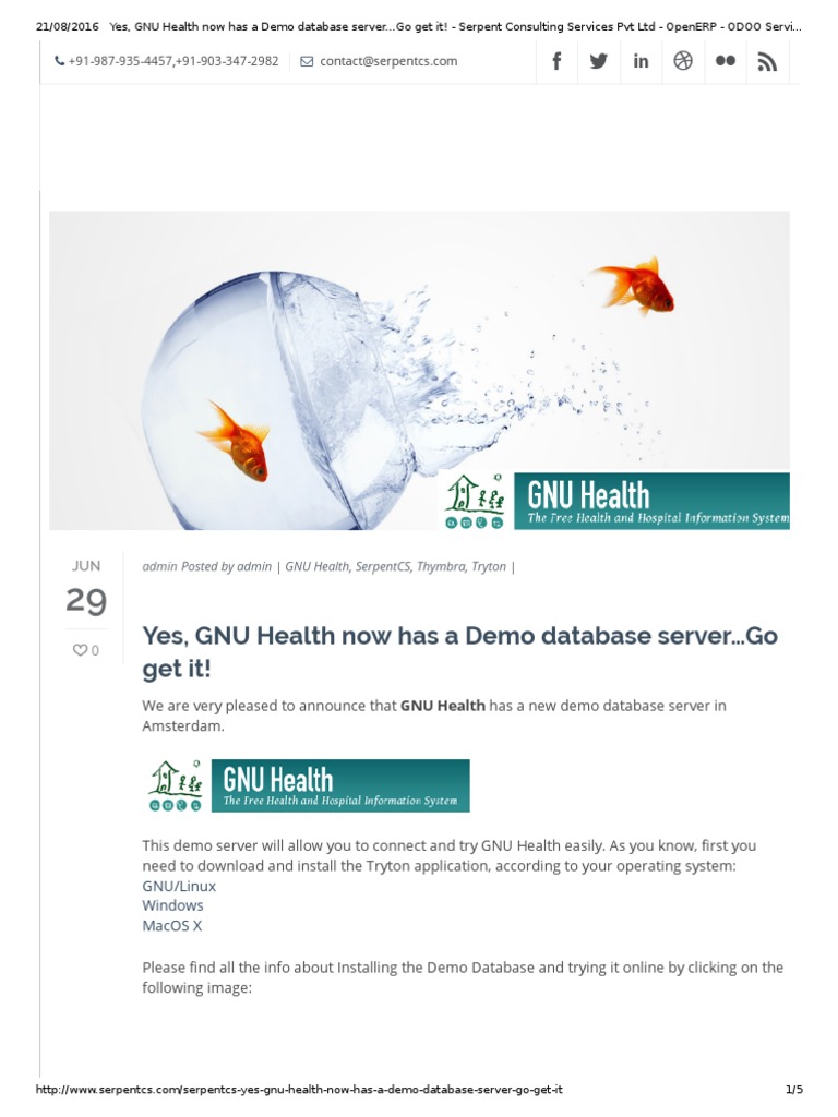 Yes, GNU Health Now Has A Demo Database Server.. | PDF | Software ...