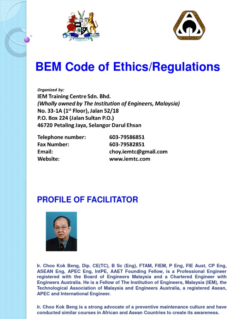 BEM Code of Ethics | PDF | Malaysia | Association Of Southeast Asian ...