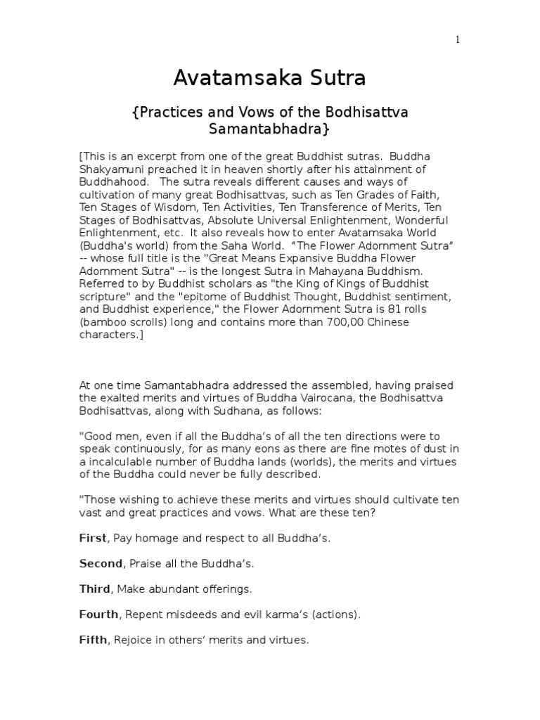 Avatamsaka Sutra | PDF | Bodhisattva | Buddhahood