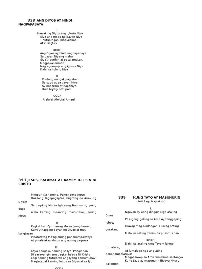 Mga Tanging Awit | PDF