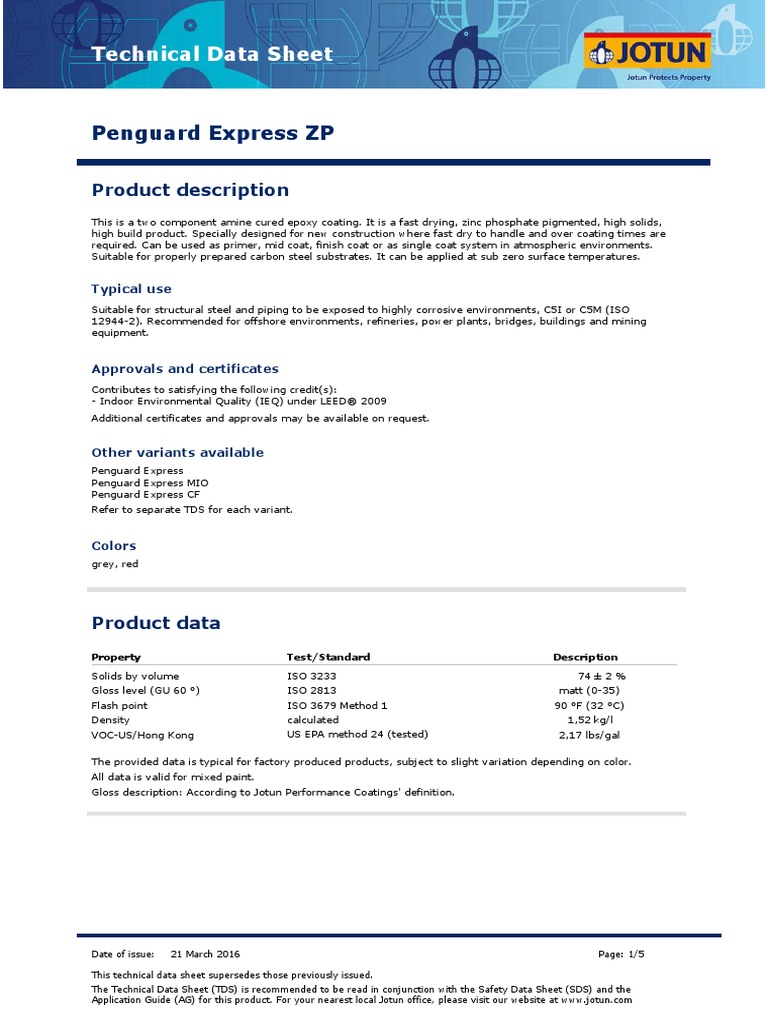 Penguard Express ZP | PDF | Paint | Epoxy