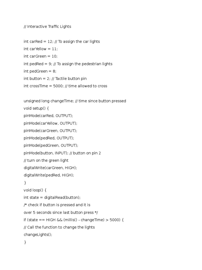 Interactive Traffic Lights | PDF
