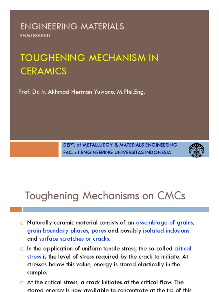 Engineering Materials 2015 - Toughening Mechanism in Ceramics | PDF ...