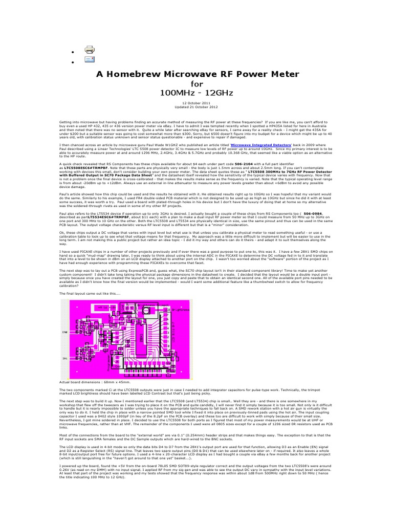 Homebrew Powermeter PDF | PDF | Analog To Digital Converter | Electrical Connector
