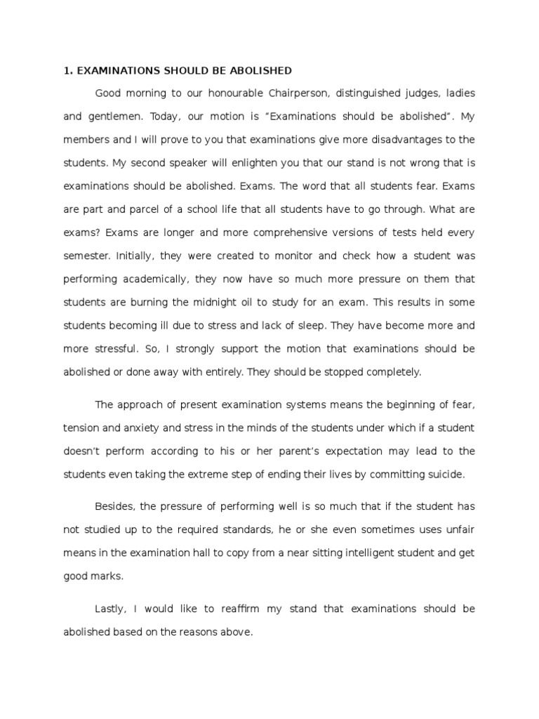 Examinations Should Be Abolished | PDF | Test (Assessment ...