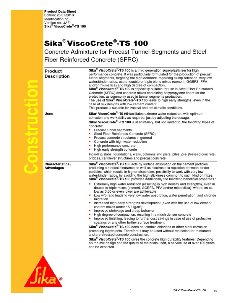 Sika® ViscoCrete®-TS 100-2 | Precast Concrete | Concrete