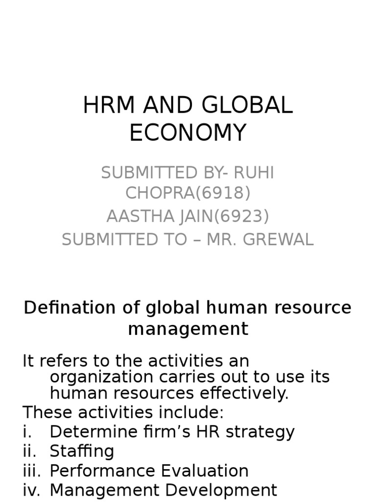Global HRM: Key Concepts & Strategies | PDF | Human Resource Management ...