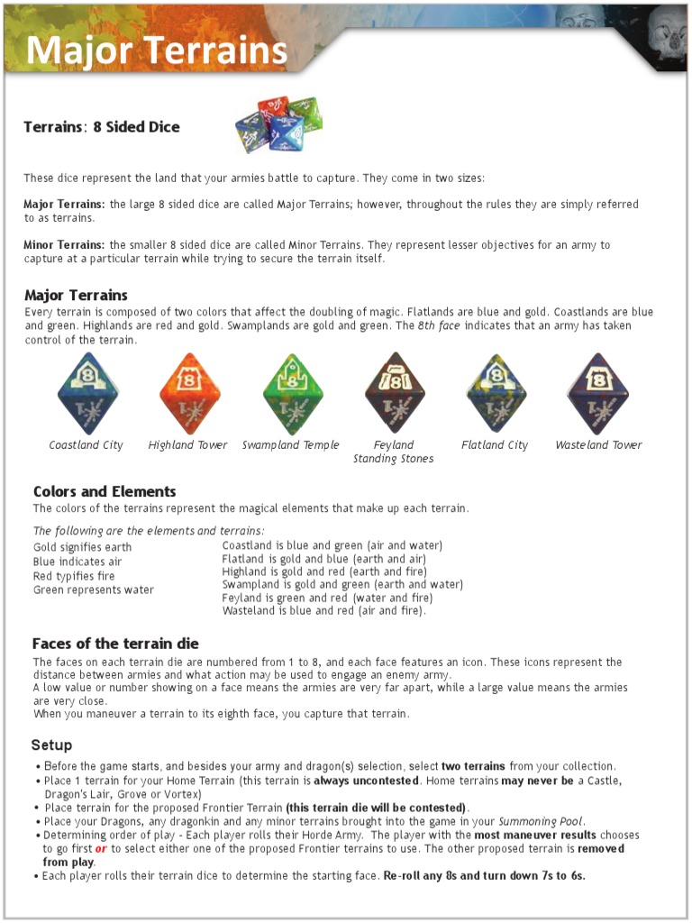 Dragon Dice Terrain Mechanics | PDF | Leisure Activities | Tabletop Games