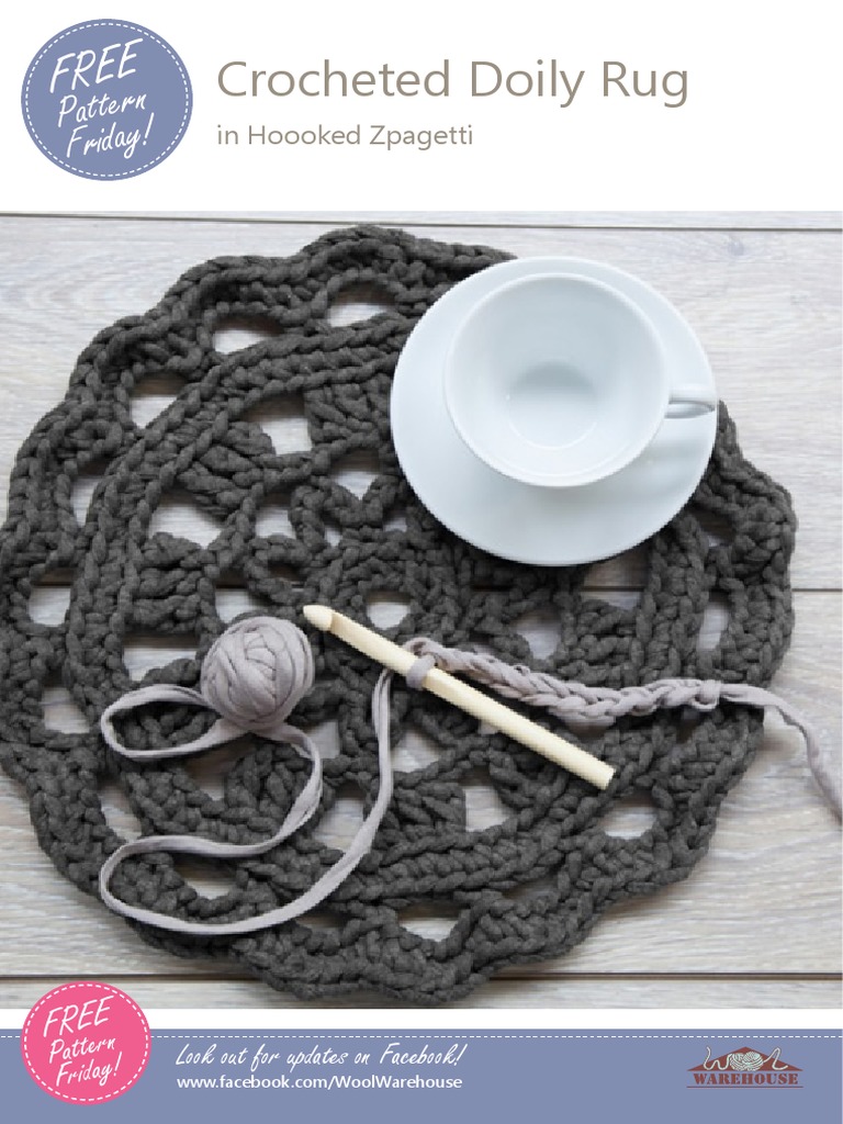 Free Hoooked Zpagetti Rug Pattern | PDF | Crochet | Figured Fabrics