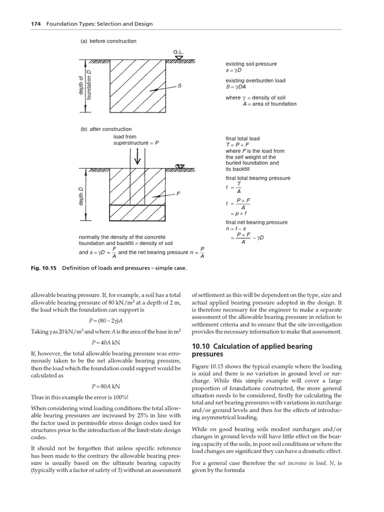 Bearing Pressure Calculation in Foundations | PDF | Bending | Pressure