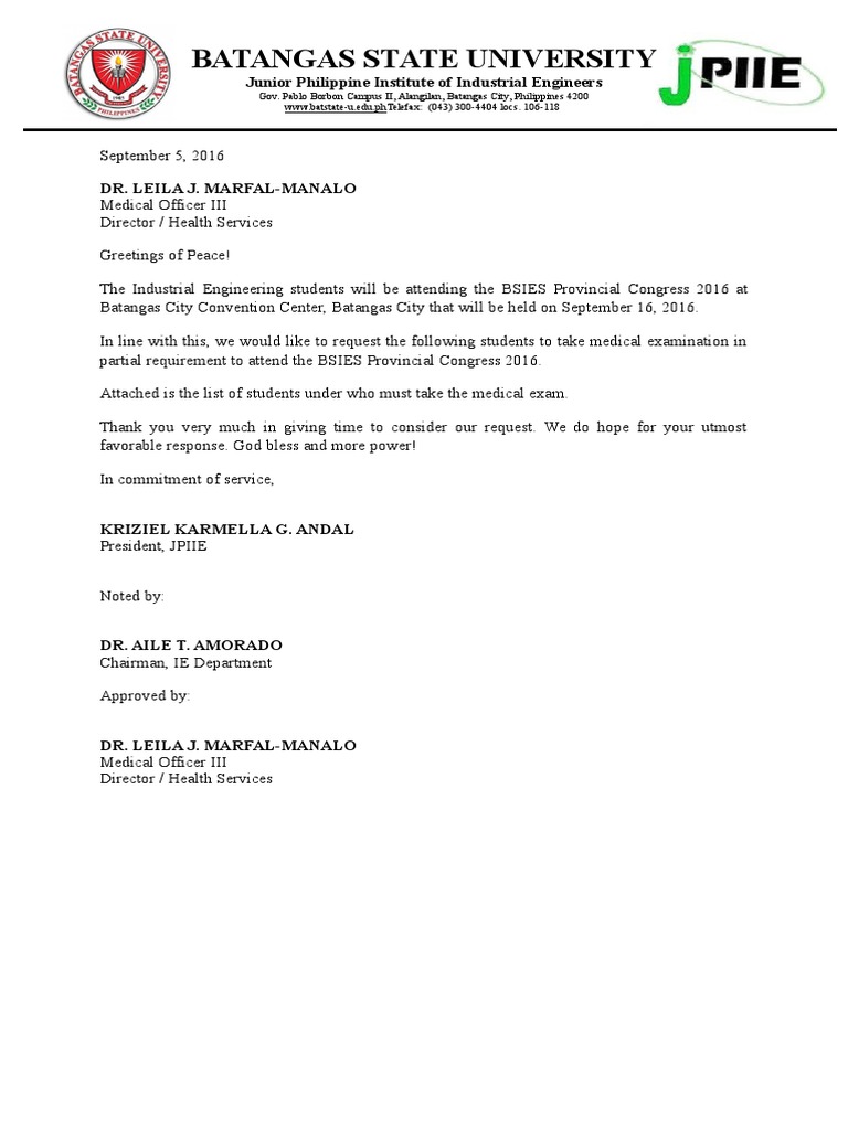 Medical Request Letter Bsiies PC | PDF