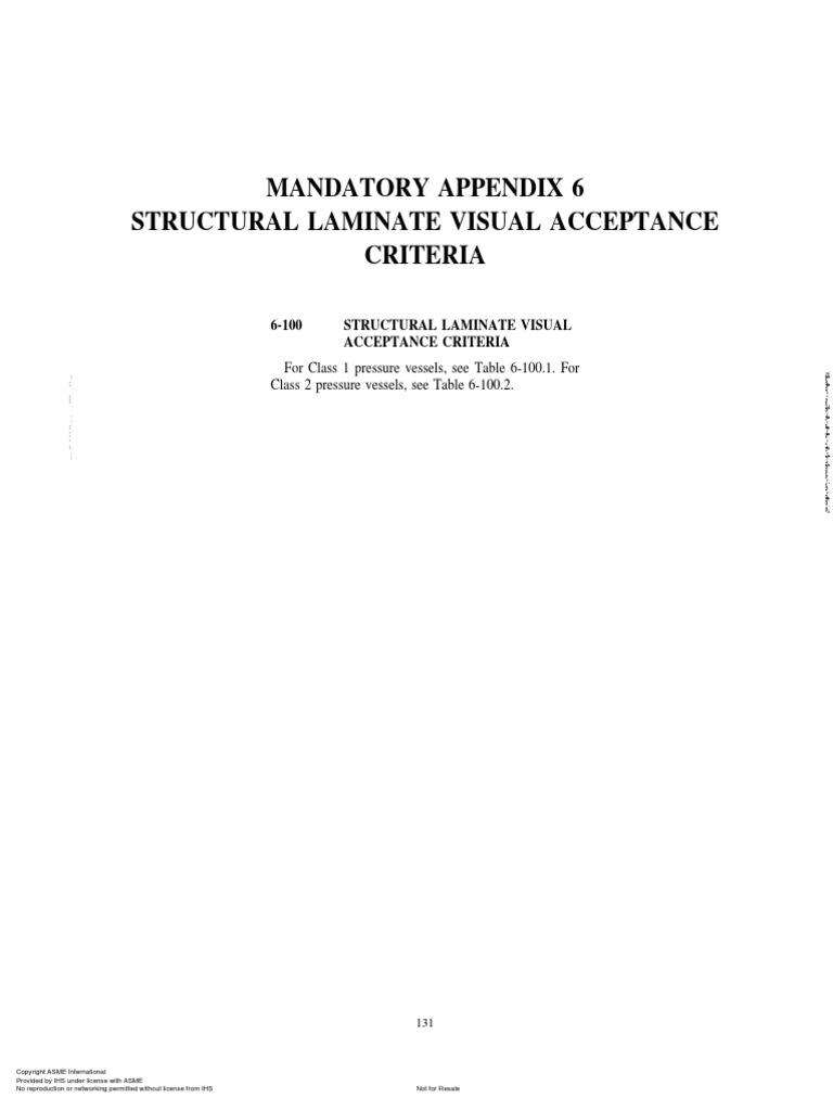 ASME X Appendix 6 Visual Acceptance | PDF | Lamination | Building Materials