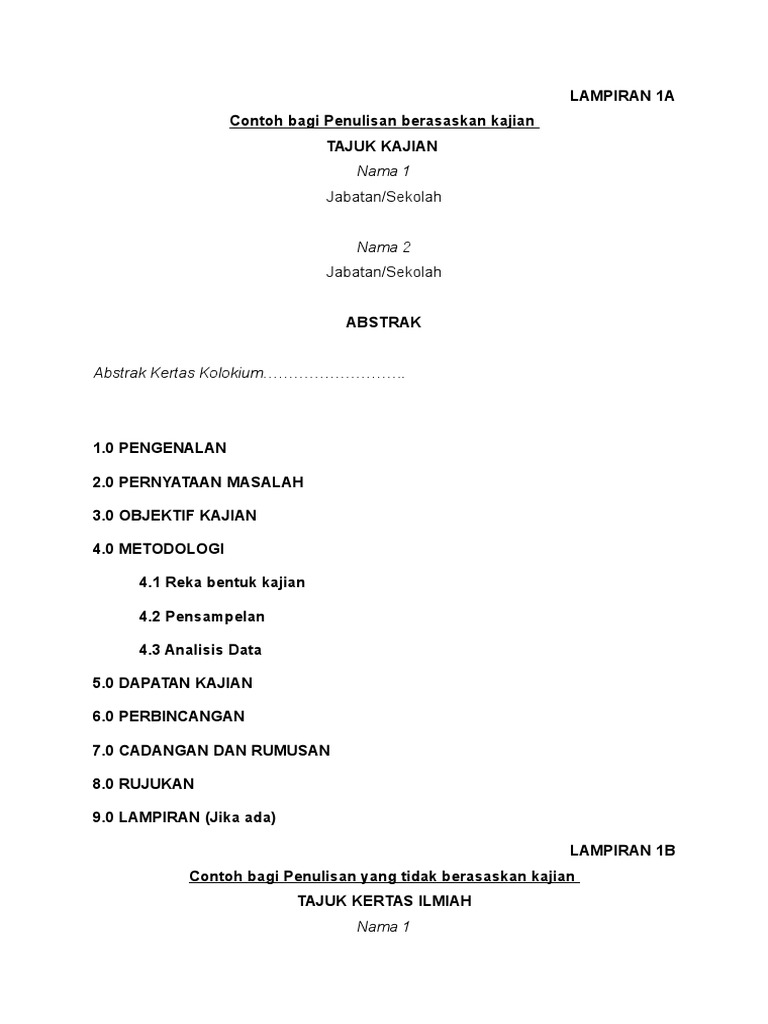 Format Kertas Ilmiah Kolokium | PDF
