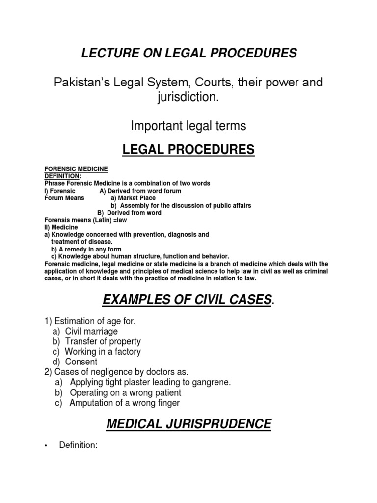 Lecture On Legal Procedures | PDF | Supreme Courts | Magistrate