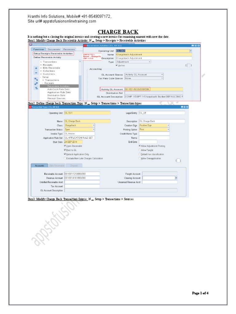 R12 - How To Create Charge Back Transactions | PDF