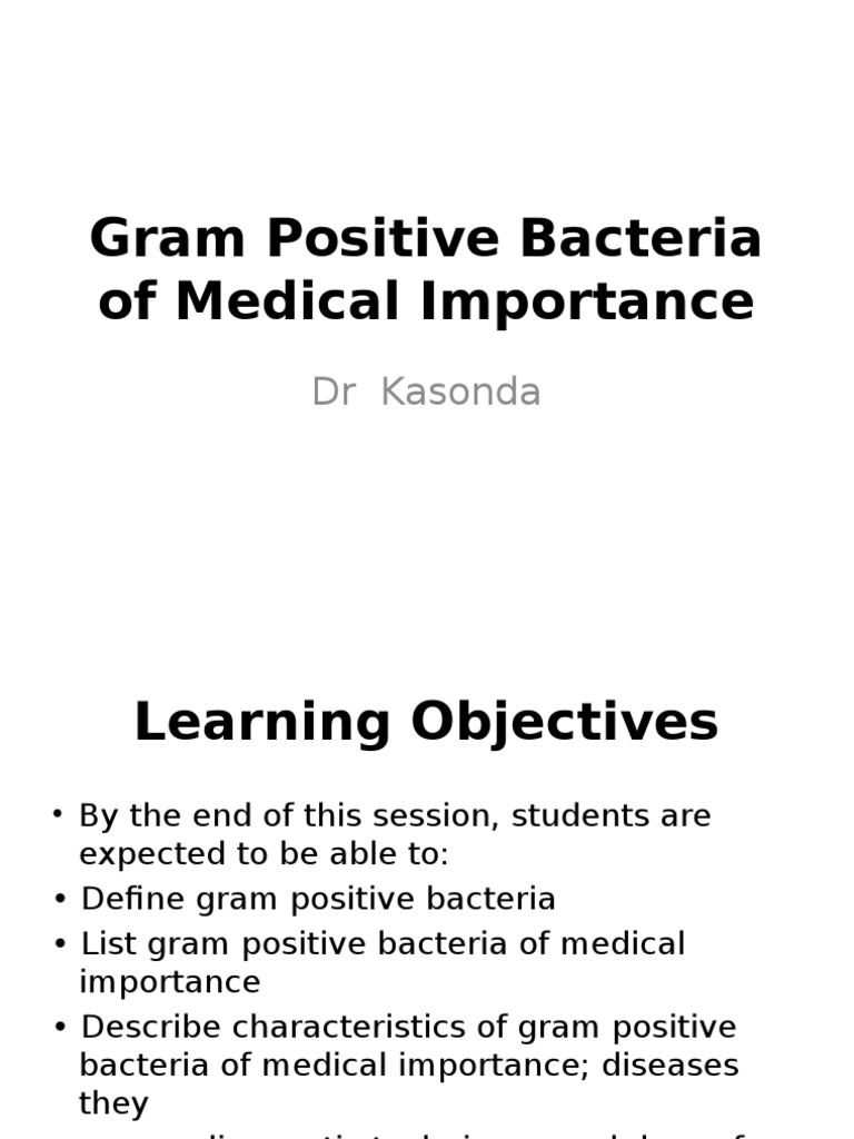 Gram Positive Bacteria of Medical Importance | Download Free PDF ...