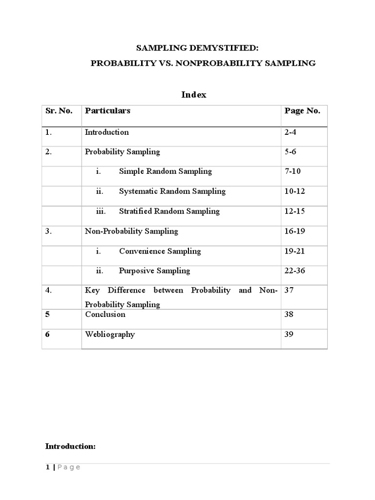 Probability Vs Non Probability Sampling | PDF | Stratified Sampling ...