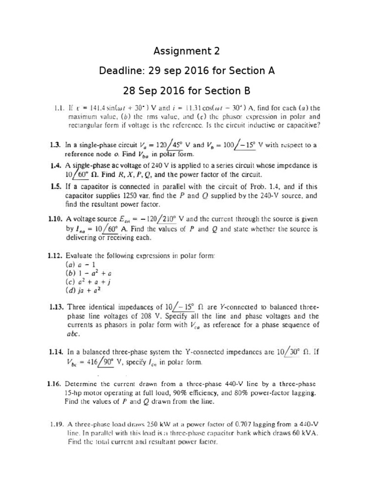 Guidelines and Deadlines for Assignment 2 Sections A and B | PDF