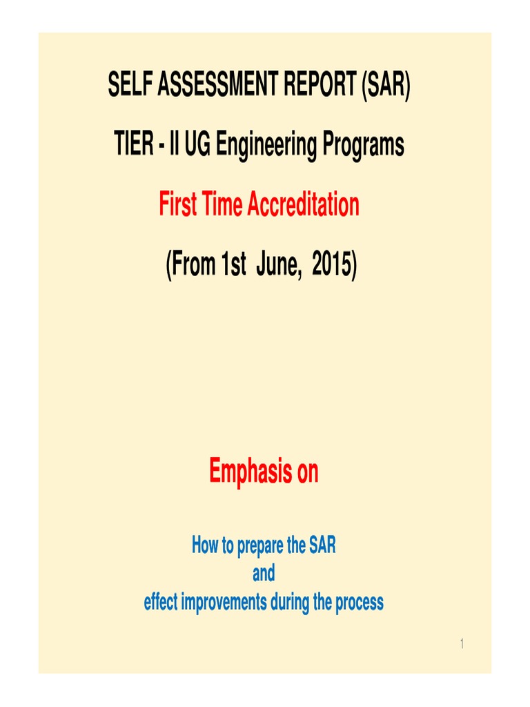 How To Prepare The Sar | PDF | Engineering | Educational Assessment