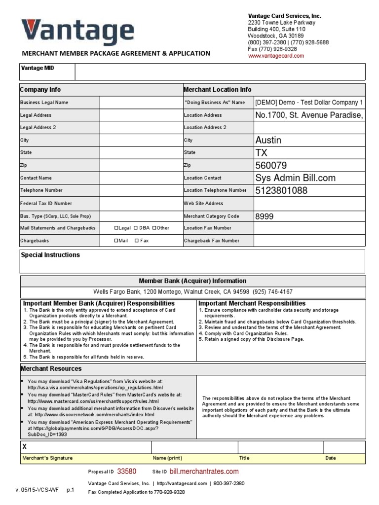 Vantage Card Services Application | PDF | Payment Card Industry Data ...