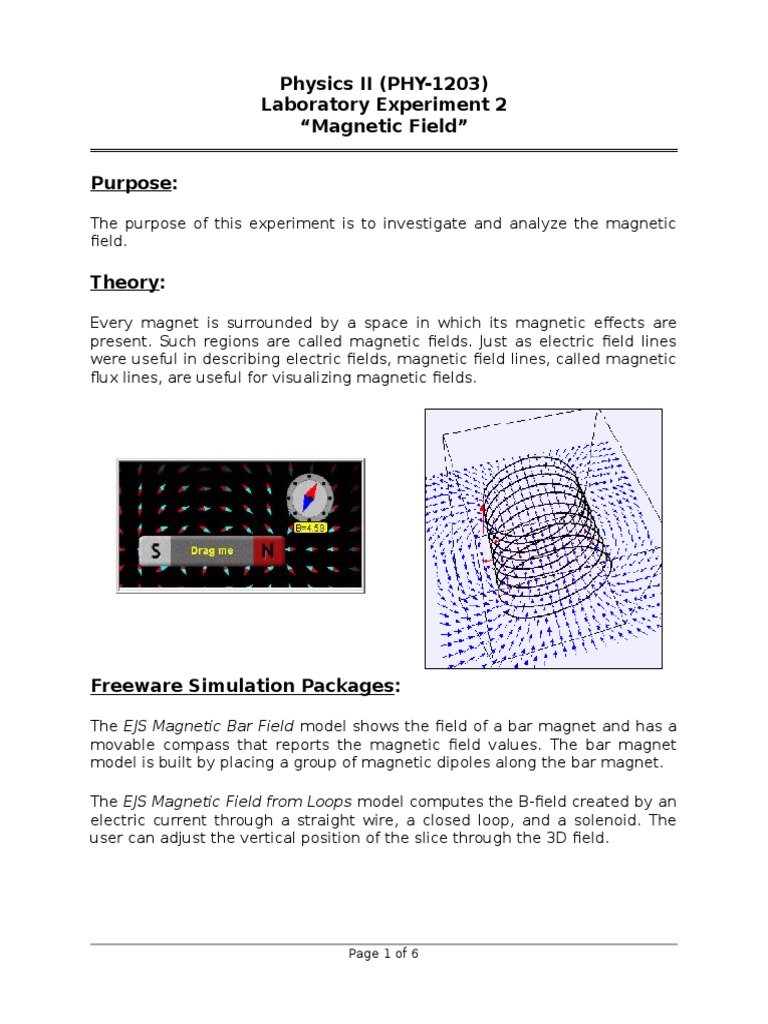 Laboratory Experiment 2 (Magnetic Field) | PDF | Magnetic Field | Magnet