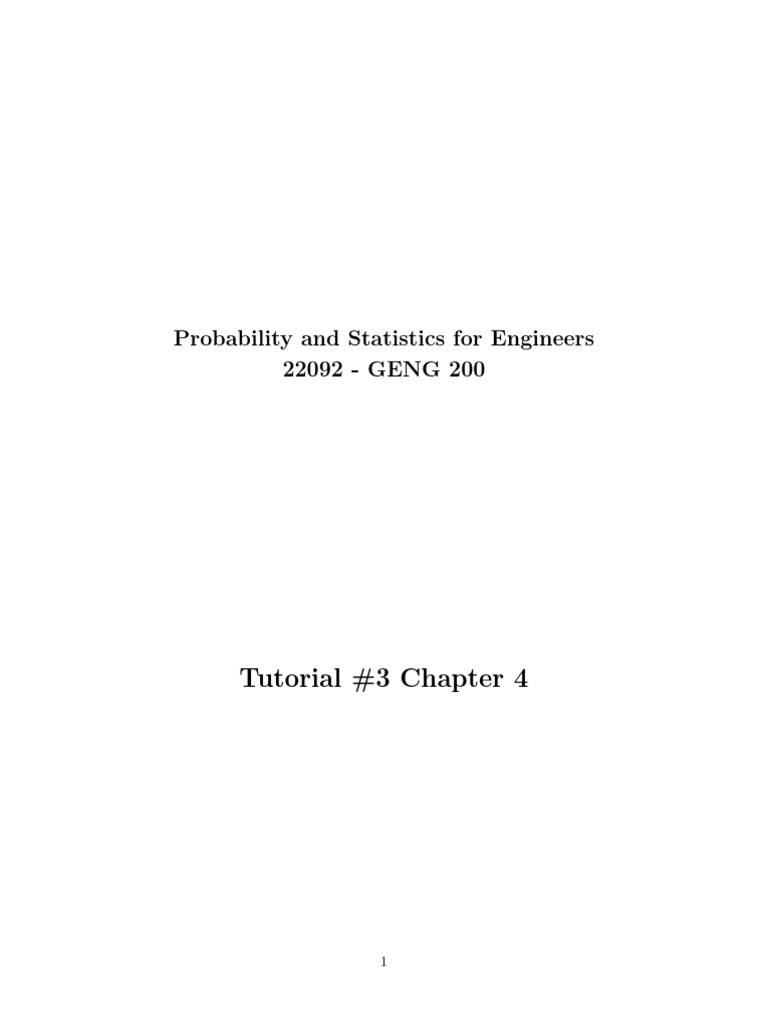 Tutorial 3 Chap4 - Solution | PDF | Mathematical Analysis | Probability