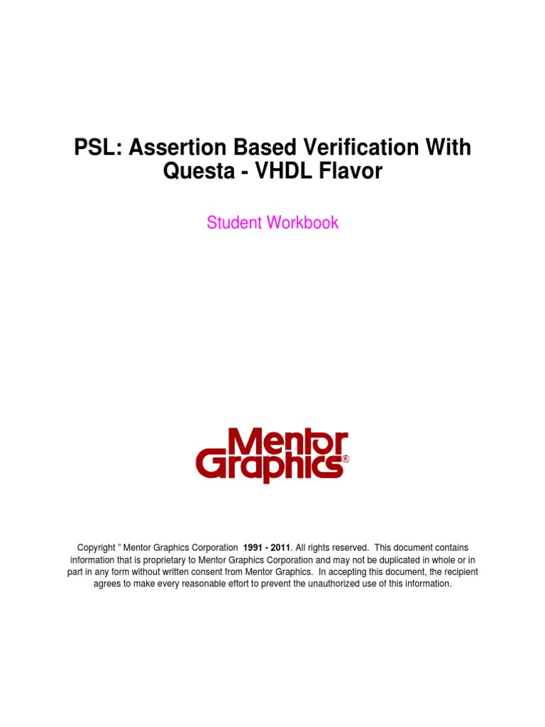 PSL Assertion Based Verification With Questa 220913 | PDF | Vhdl | Formal Verification