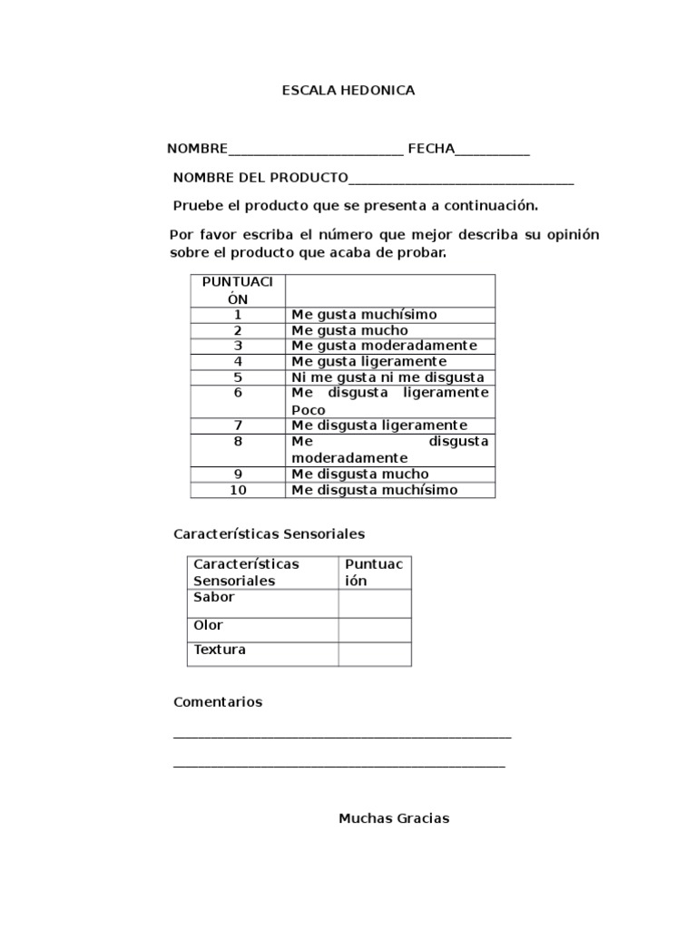 Resultados de La Escala Hedonica | PDF