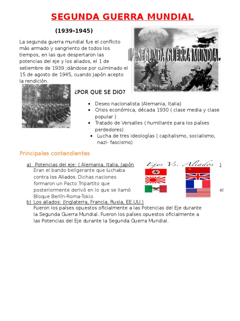 La Segunda Guerra Mundial Resumen