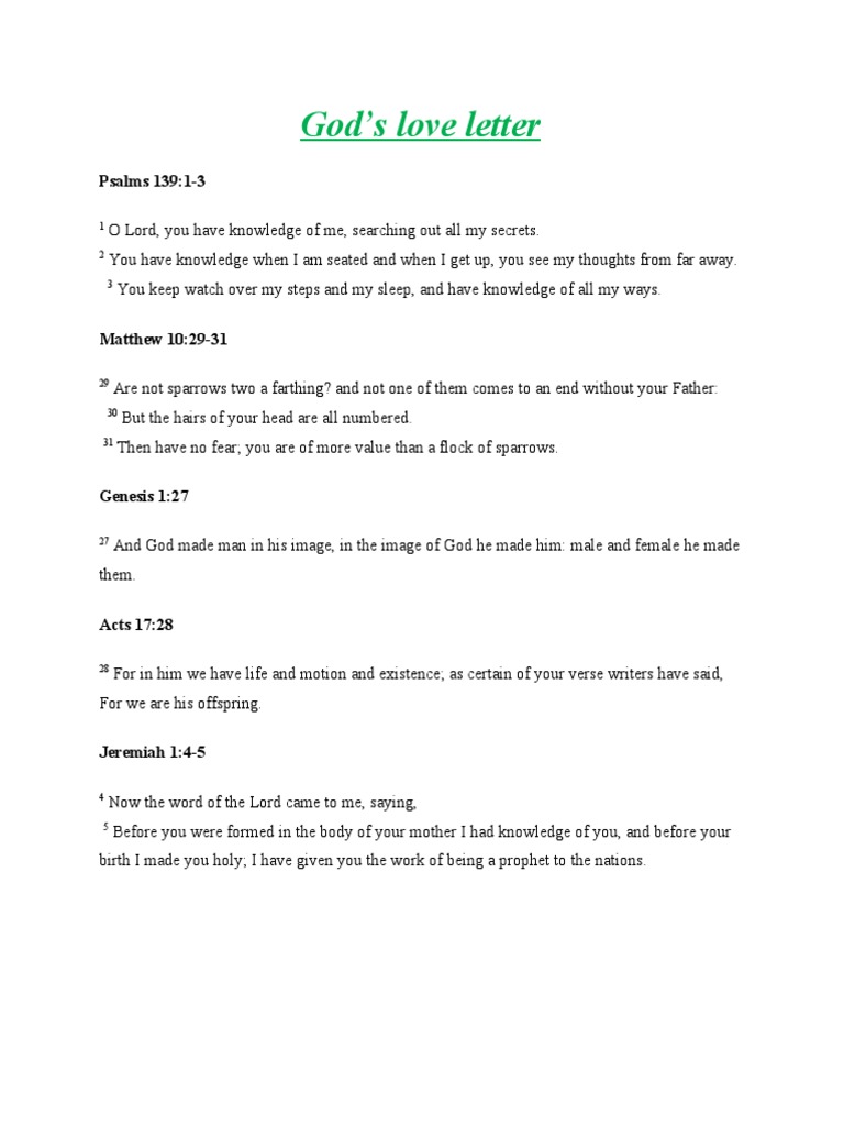 God's Love Letter to Humanity | PDF | Love | God